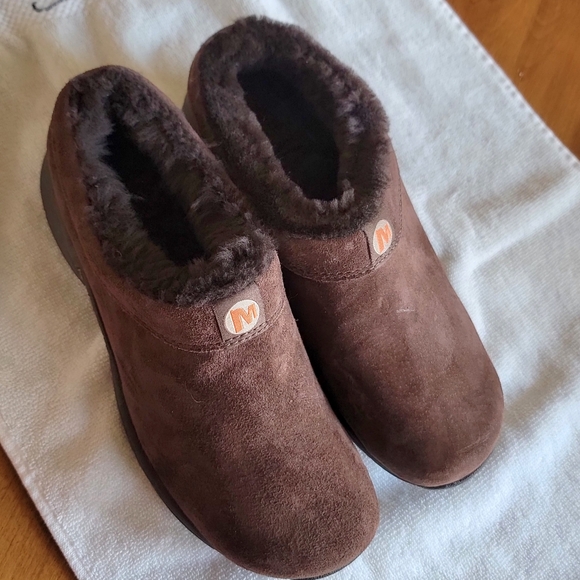 Merrell | Shoes | Merrell Primo Chill Mules Shearling Lined Brown Sz 8 ...